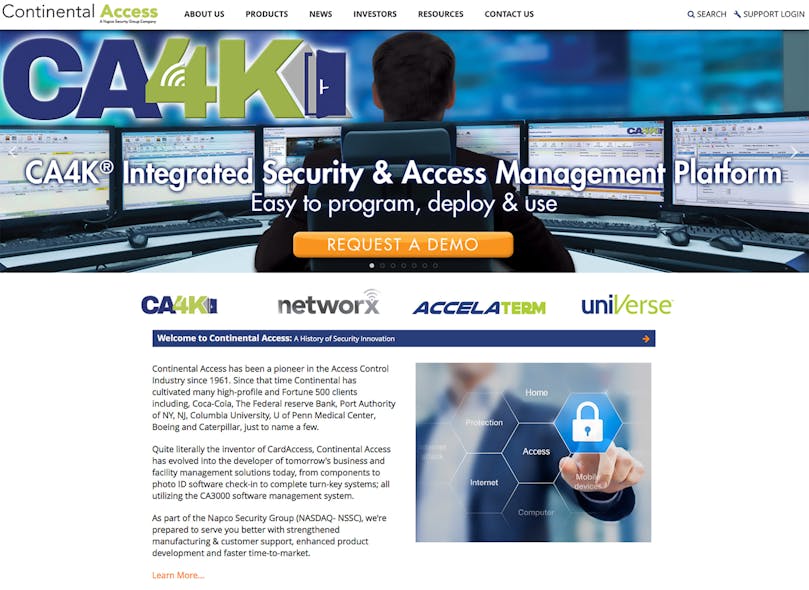 New Continental Access Website Features CA4K Enterprise Security ...
