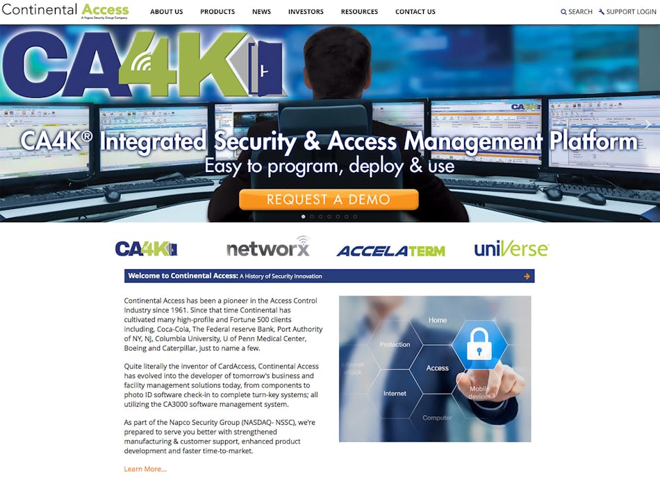 New Continental Access Website Features CA4K Enterprise Security ...